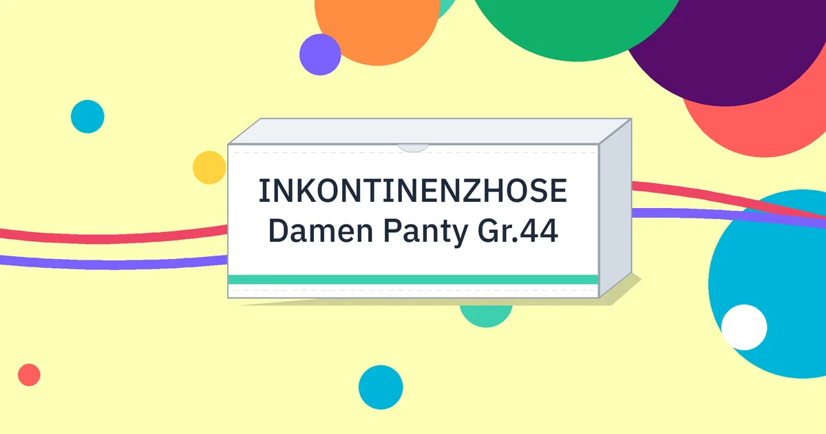Symbolbild: Packung mit der Aufschrift INKONTINENZHOSE Damen Panty Gr.44 (PZN 02450115) – Verfügbarkeit und Bezug in Apotheken in Frankfurt am Main