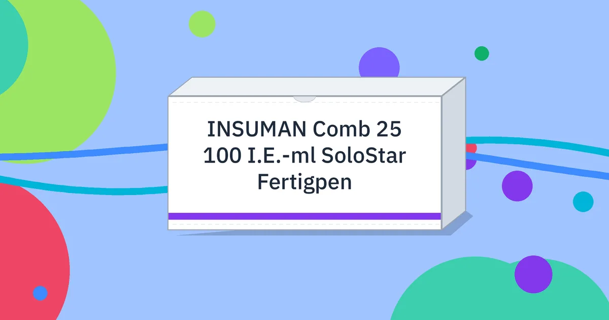 Symbolbild: Packung mit der Aufschrift INSUMAN Comb 25 100 I.E.-ml SoloStar Fertigpen (PZN 16487085) – Verfügbarkeit und Bezug in Apotheken in Frankfurt am Main