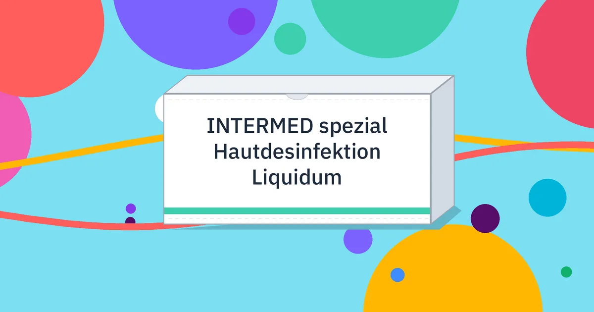 Symbolbild: Packung mit der Aufschrift INTERMED spezial Hautdesinfektion Liquidum (PZN 02641482) – Verfügbarkeit und Bezug in Apotheken in Frankfurt am Main