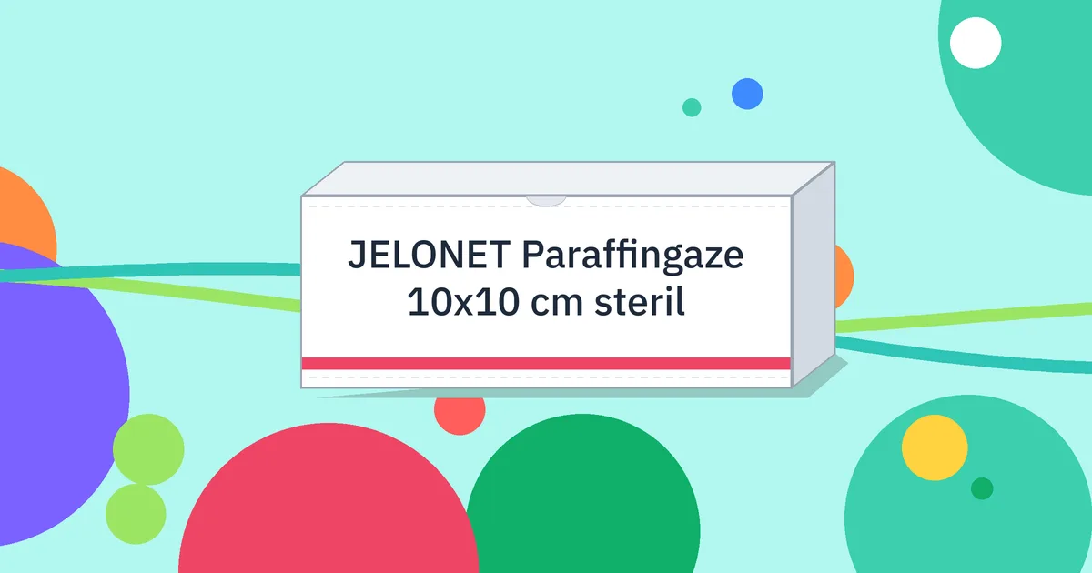Symbolbild: Packung mit der Aufschrift JELONET Paraffingaze 10x10 cm steril (PZN 13572703) – Verfügbarkeit und Bezug in Apotheken in Frankfurt am Main