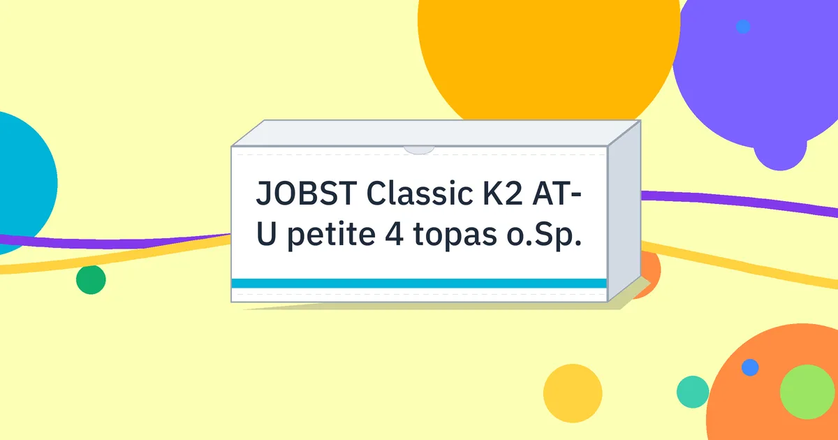 Symbolbild: Packung mit der Aufschrift JOBST Classic K2 AT-U petite 4 topas o.Sp. (PZN 13068614) – Verfügbarkeit und Bezug in Apotheken in Frankfurt am Main