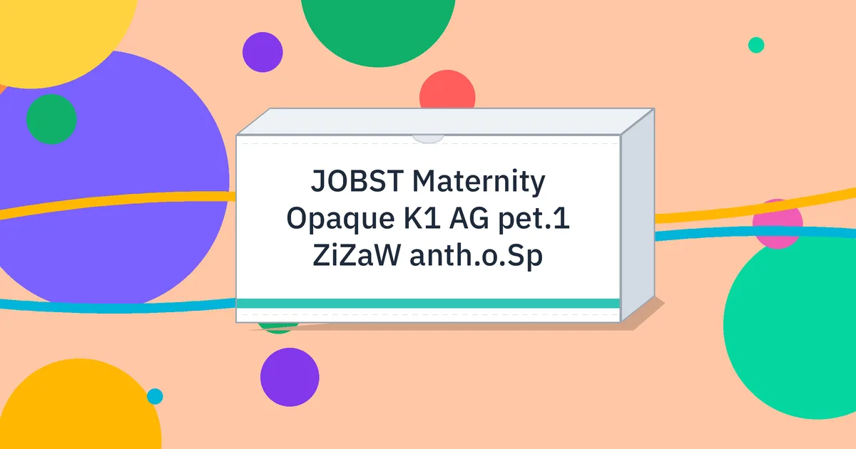 Symbolbild: Packung mit der Aufschrift JOBST Maternity Opaque K1 AG pet.1 ZiZaW anth.o.Sp (PZN 15855003) – Verfügbarkeit und Bezug in Apotheken in Frankfurt am Main
