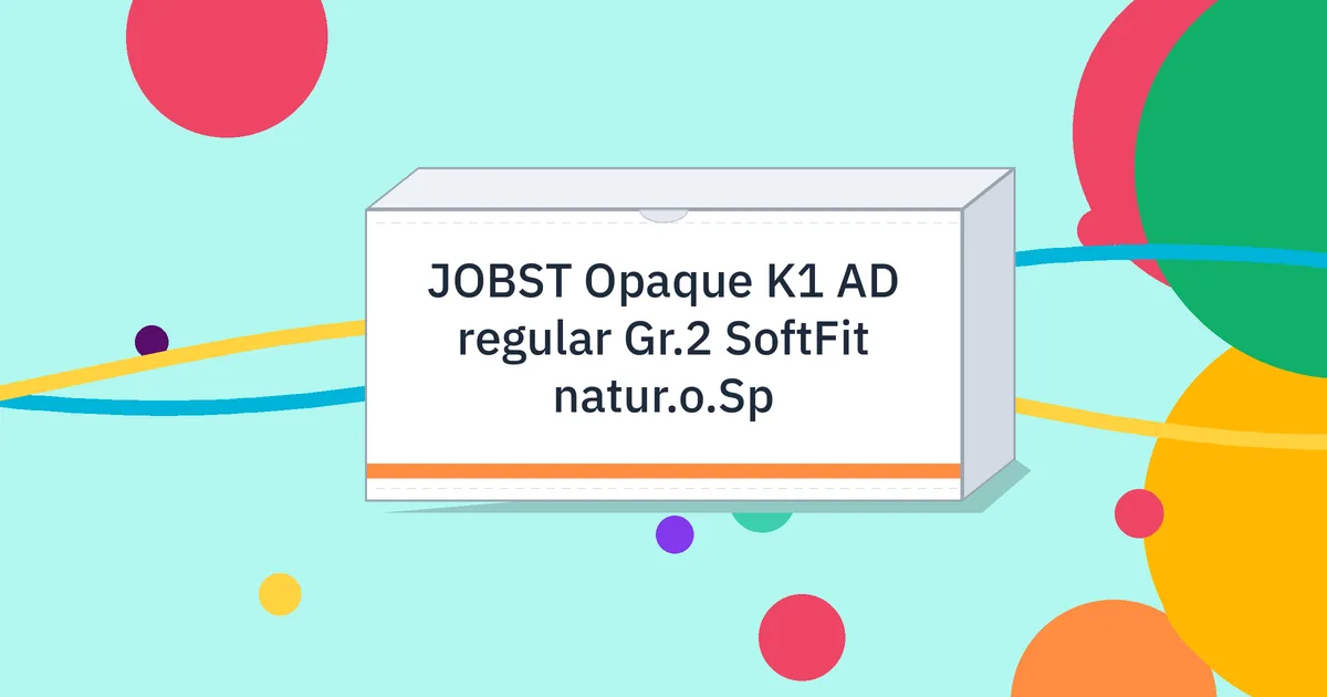 Symbolbild: Packung mit der Aufschrift JOBST Opaque K1 AD regular Gr.2 SoftFit natur.o.Sp (PZN 13083068) – Verfügbarkeit und Bezug in Apotheken in Frankfurt am Main