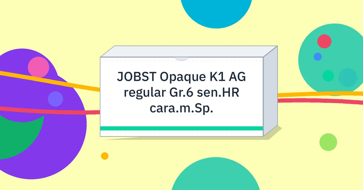 Symbolbild: Packung mit der Aufschrift JOBST Opaque K1 AG regular Gr.6 sen.HR cara.m.Sp. (PZN 13092469) – Verfügbarkeit und Bezug in Apotheken in Frankfurt am Main