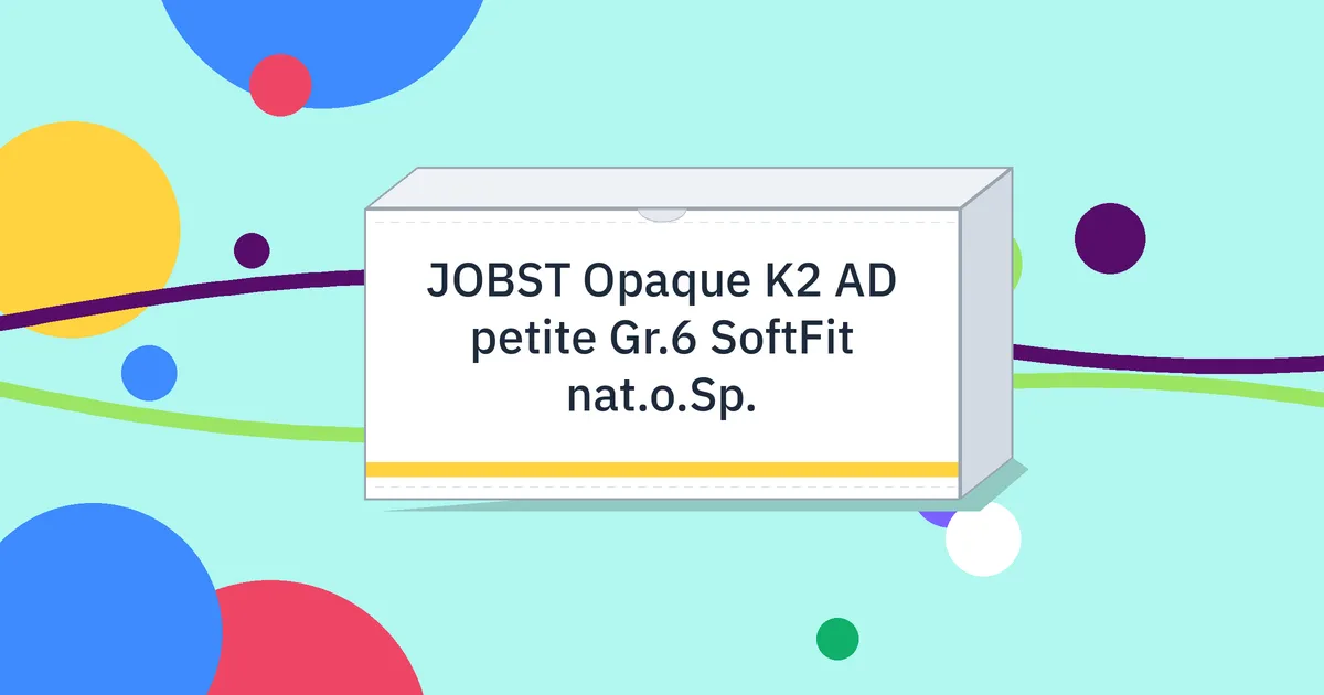 Symbolbild: Packung mit der Aufschrift JOBST Opaque K2 AD petite Gr.6 SoftFit nat.o.Sp. (PZN 11250438) – Verfügbarkeit und Bezug in Apotheken in Frankfurt am Main