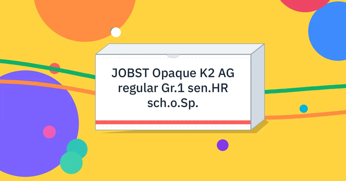 Symbolbild: Packung mit der Aufschrift JOBST Opaque K2 AG regular Gr.1 sen.HR sch.o.Sp. (PZN 12142722) – Verfügbarkeit und Bezug in Apotheken in Frankfurt am Main