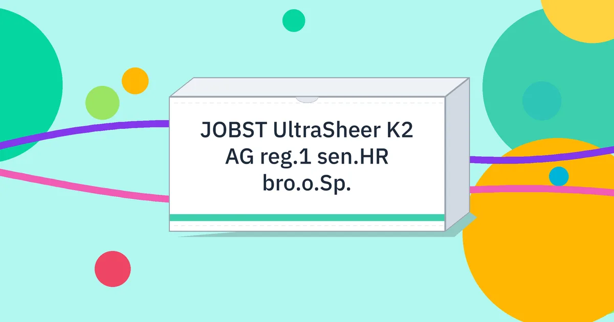 Symbolbild: Packung mit der Aufschrift JOBST UltraSheer K2 AG reg.1 sen.HR bro.o.Sp. (PZN 13146202) – Verfügbarkeit und Bezug in Apotheken in Frankfurt am Main
