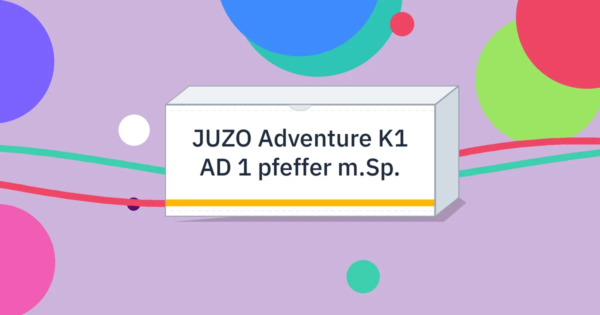 Symbolbild: Packung mit der Aufschrift JUZO Adventure K1 AD 1 pfeffer m.Sp. (PZN 14971486) – Verfügbarkeit und Bezug in Apotheken in Frankfurt am Main