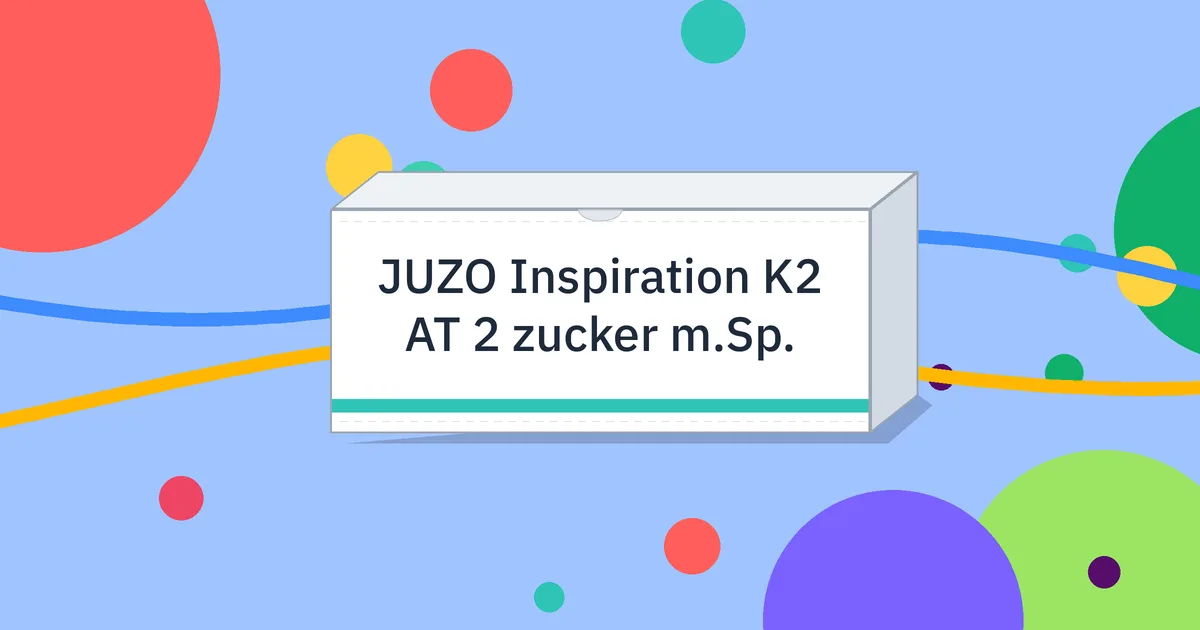 Symbolbild: Packung mit der Aufschrift JUZO Inspiration K2 AT 2 zucker m.Sp. (PZN 14926385) – Verfügbarkeit und Bezug in Apotheken in Frankfurt am Main