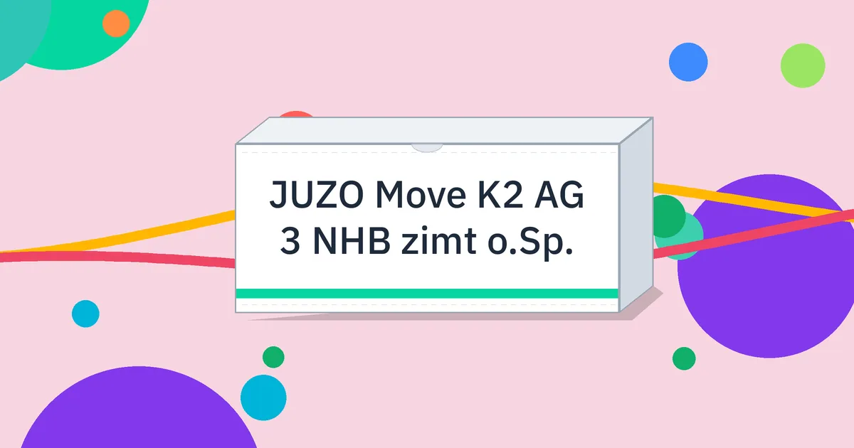 Symbolbild: Packung mit der Aufschrift JUZO Move K2 AG 3 NHB zimt o.Sp. (PZN 18525714) – Verfügbarkeit und Bezug in Apotheken in Frankfurt am Main