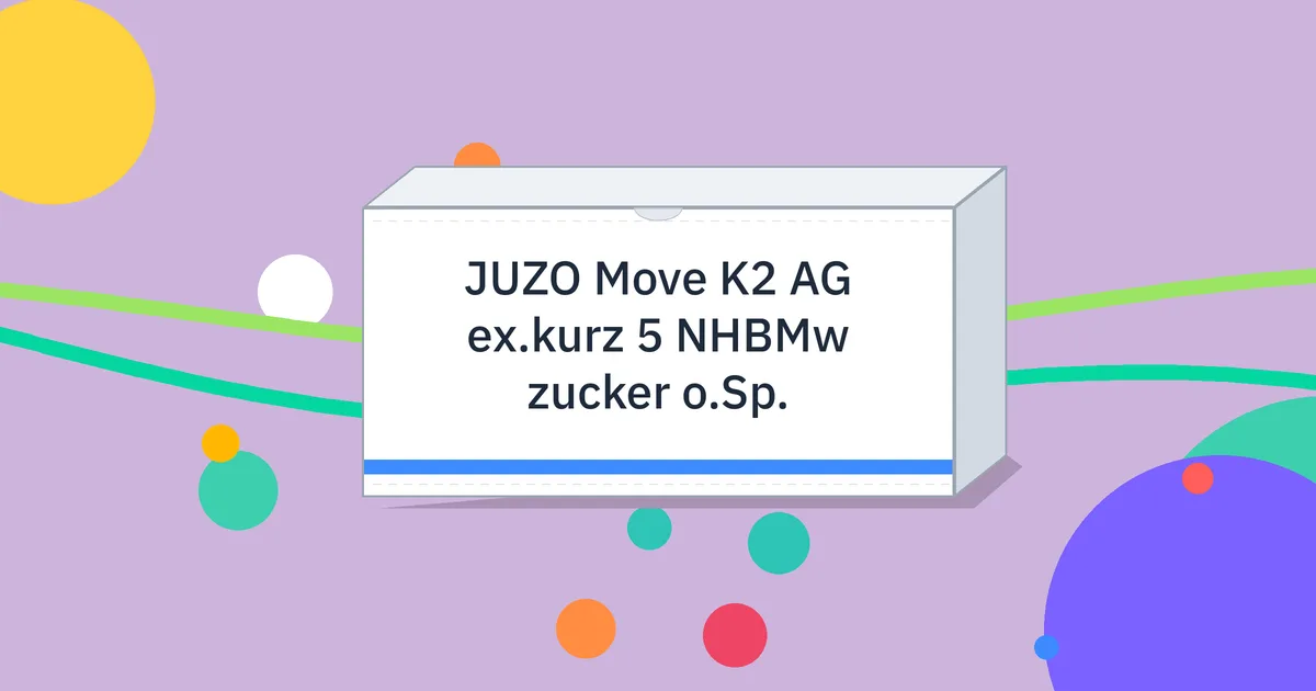 Symbolbild: Packung mit der Aufschrift JUZO Move K2 AG ex.kurz 5 NHBMw zucker o.Sp. (PZN 18533375) – Verfügbarkeit und Bezug in Apotheken in Frankfurt am Main