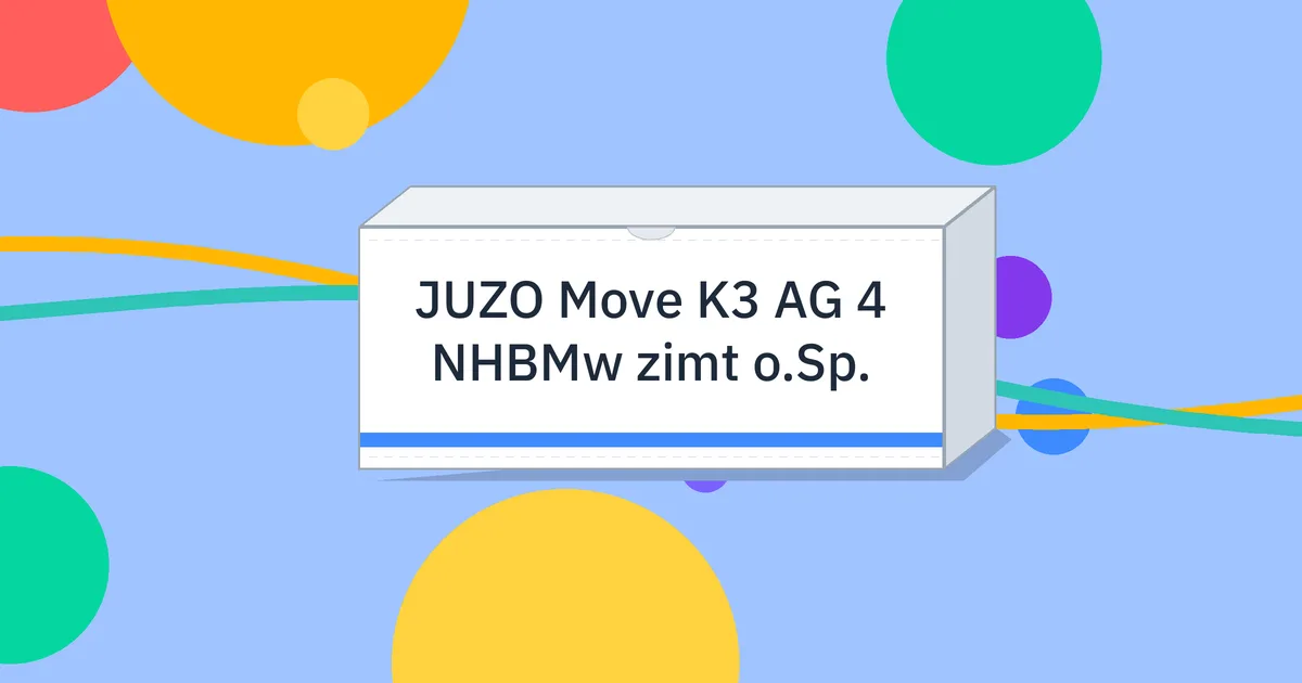 Symbolbild: Packung mit der Aufschrift JUZO Move K3 AG 4 NHBMw zimt o.Sp. (PZN 18576976) – Verfügbarkeit und Bezug in Apotheken in Frankfurt am Main