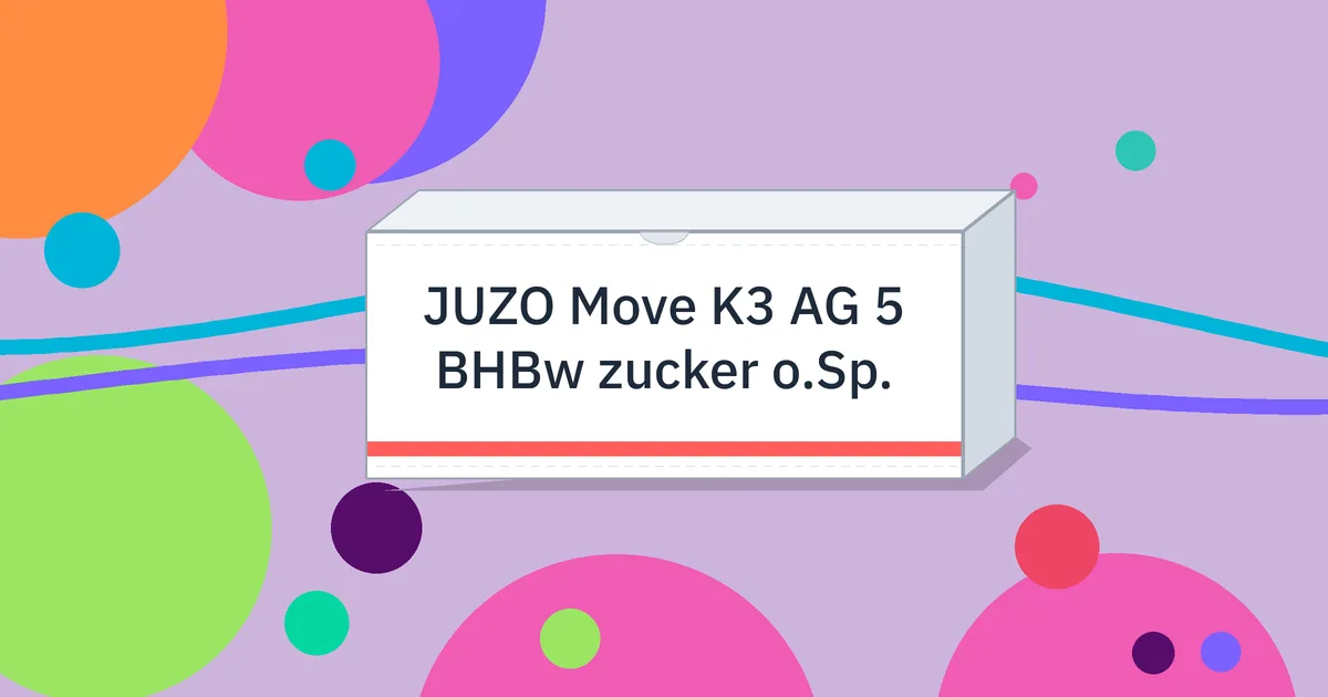 Symbolbild: Packung mit der Aufschrift JUZO Move K3 AG 5 BHBw zucker o.Sp. (PZN 18577757) – Verfügbarkeit und Bezug in Apotheken in Frankfurt am Main