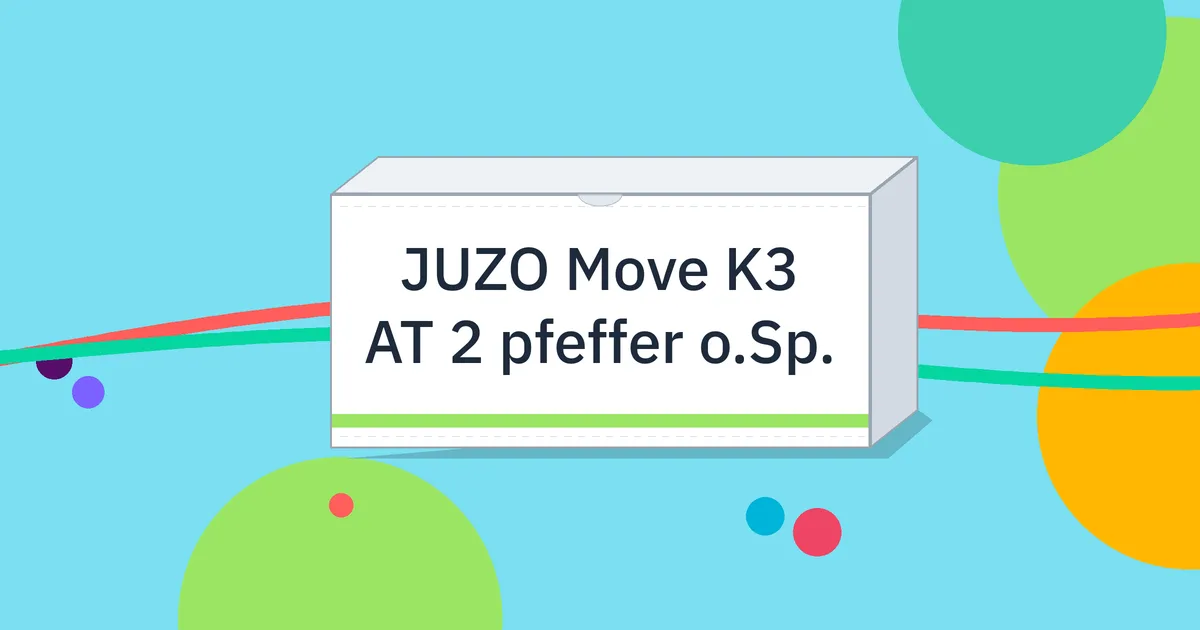 Symbolbild: Packung mit der Aufschrift JUZO Move K3 AT 2 pfeffer o.Sp. (PZN 20678282) – Verfügbarkeit und Bezug in Apotheken in Frankfurt am Main