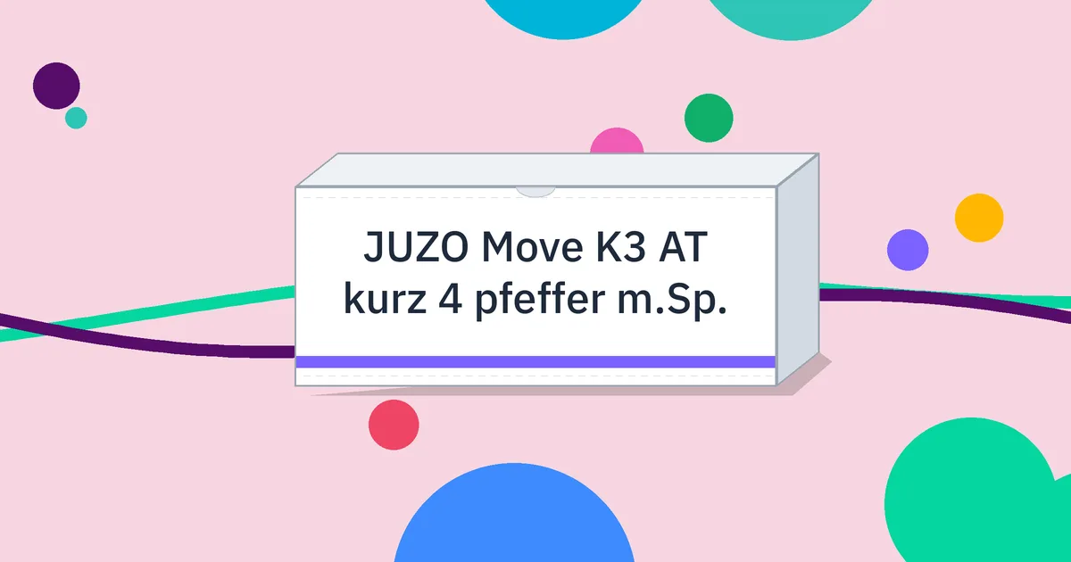 Symbolbild: Packung mit der Aufschrift JUZO Move K3 AT kurz 4 pfeffer m.Sp. (PZN 20682970) – Verfügbarkeit und Bezug in Apotheken in Frankfurt am Main