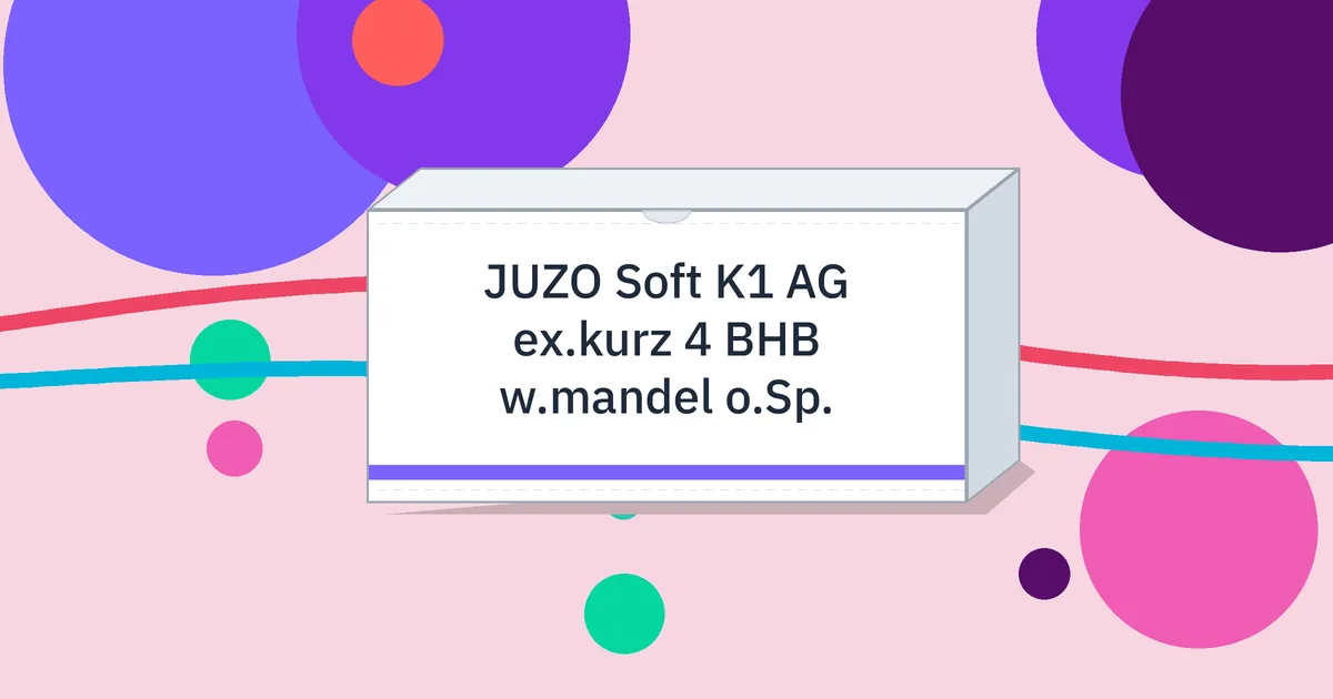 Symbolbild: Packung mit der Aufschrift JUZO Soft K1 AG ex.kurz 4 BHB w.mandel o.Sp. (PZN 14840287) – Verfügbarkeit und Bezug in Apotheken in Frankfurt am Main