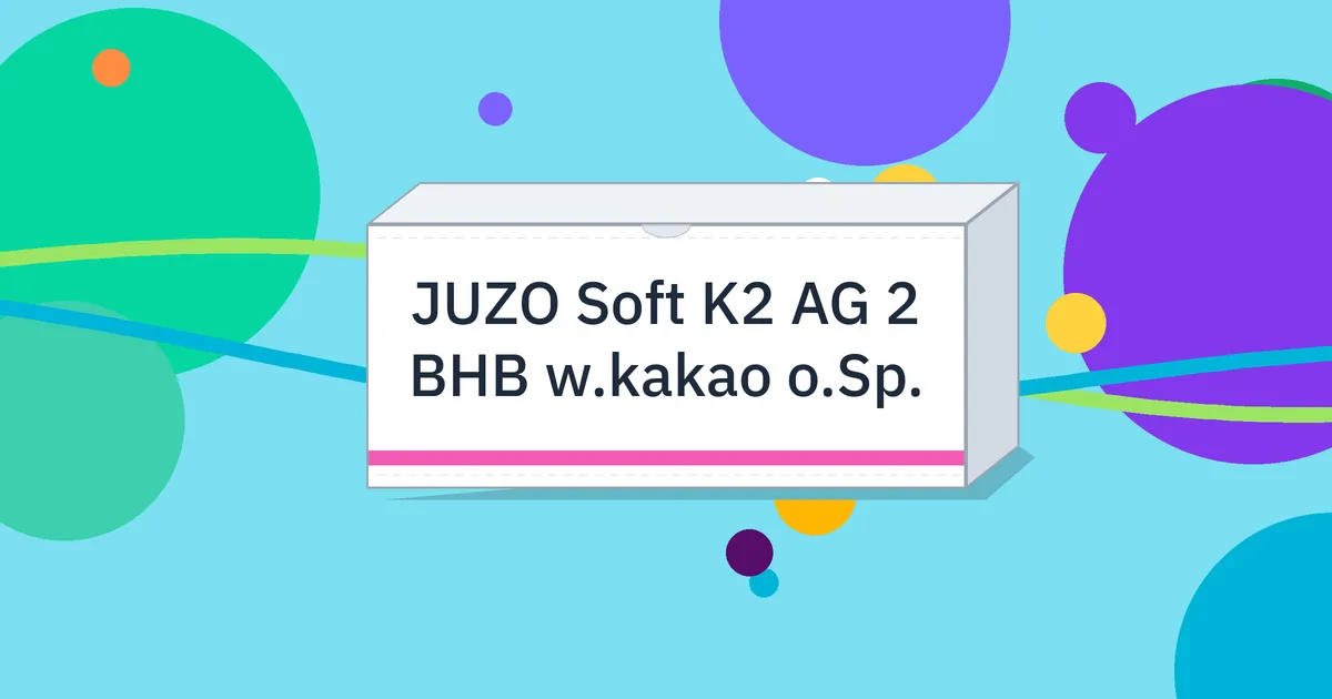 Symbolbild: Packung mit der Aufschrift JUZO Soft K2 AG 2 BHB w.kakao o.Sp. (PZN 14841708) – Verfügbarkeit und Bezug in Apotheken in Frankfurt am Main