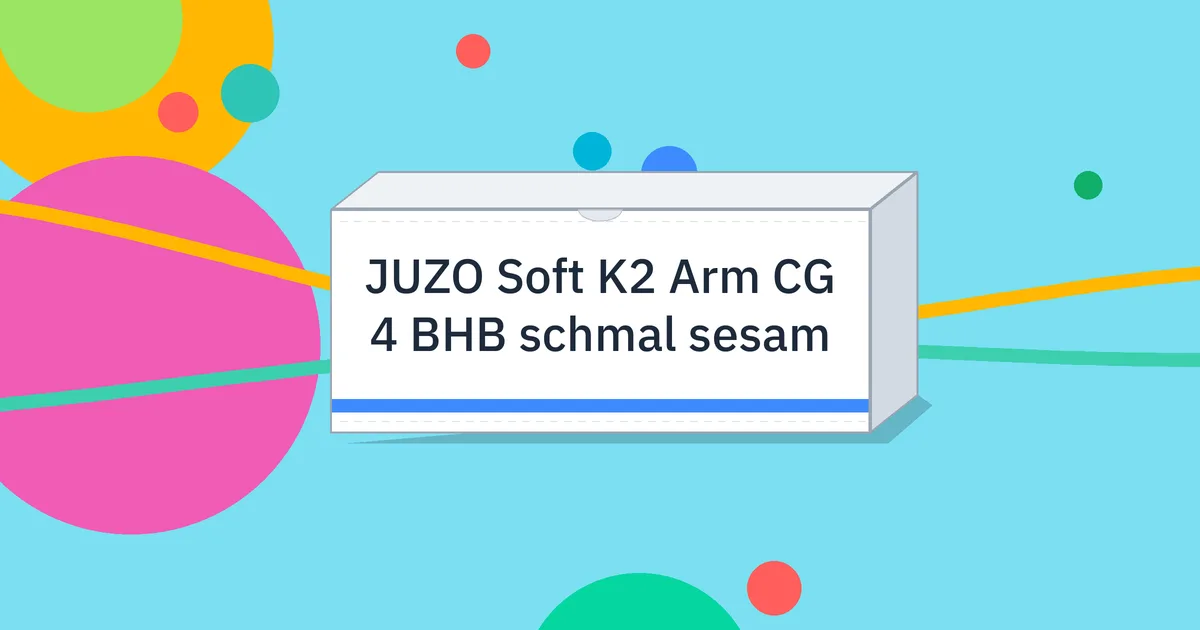 Symbolbild: Packung mit der Aufschrift JUZO Soft K2 Arm CG 4 BHB schmal sesam (PZN 15511410) – Verfügbarkeit und Bezug in Apotheken in Frankfurt am Main