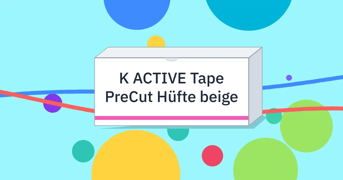 Symbolbild: Packung mit der Aufschrift K ACTIVE Tape PreCut Hüfte beige (PZN 06936487) – Verfügbarkeit und Bezug in Apotheken in Frankfurt am Main