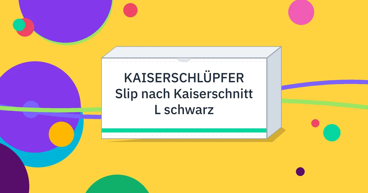 Symbolbild: Packung mit der Aufschrift KAISERSCHLÜPFER Slip nach Kaiserschnitt L schwarz (PZN 16127547) – Verfügbarkeit und Bezug in Apotheken in Frankfurt am Main