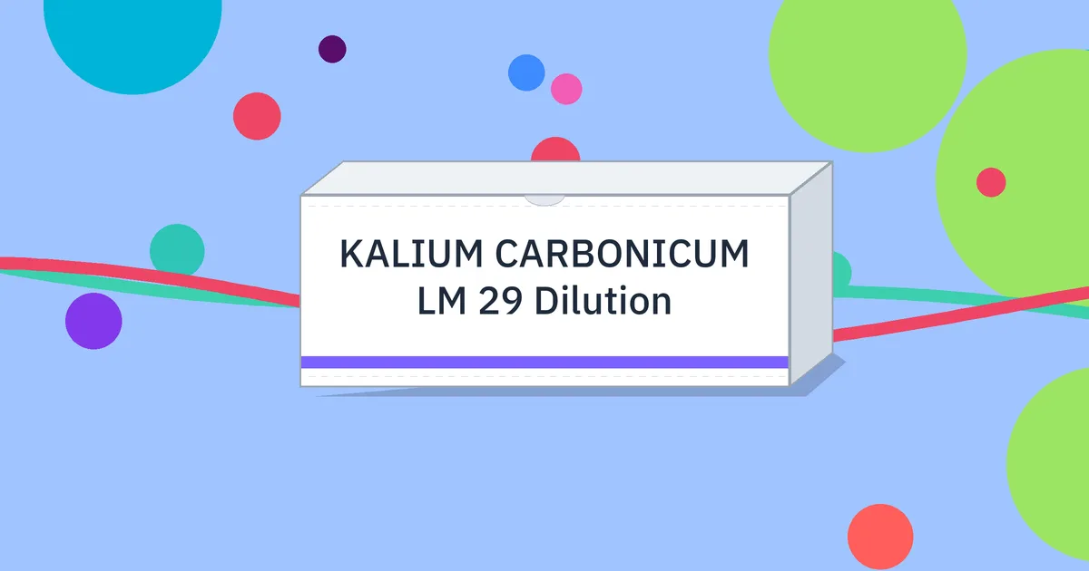 Symbolbild: Packung mit der Aufschrift KALIUM CARBONICUM LM 29 Dilution (PZN 12918482) – Verfügbarkeit und Bezug in Apotheken in Frankfurt am Main