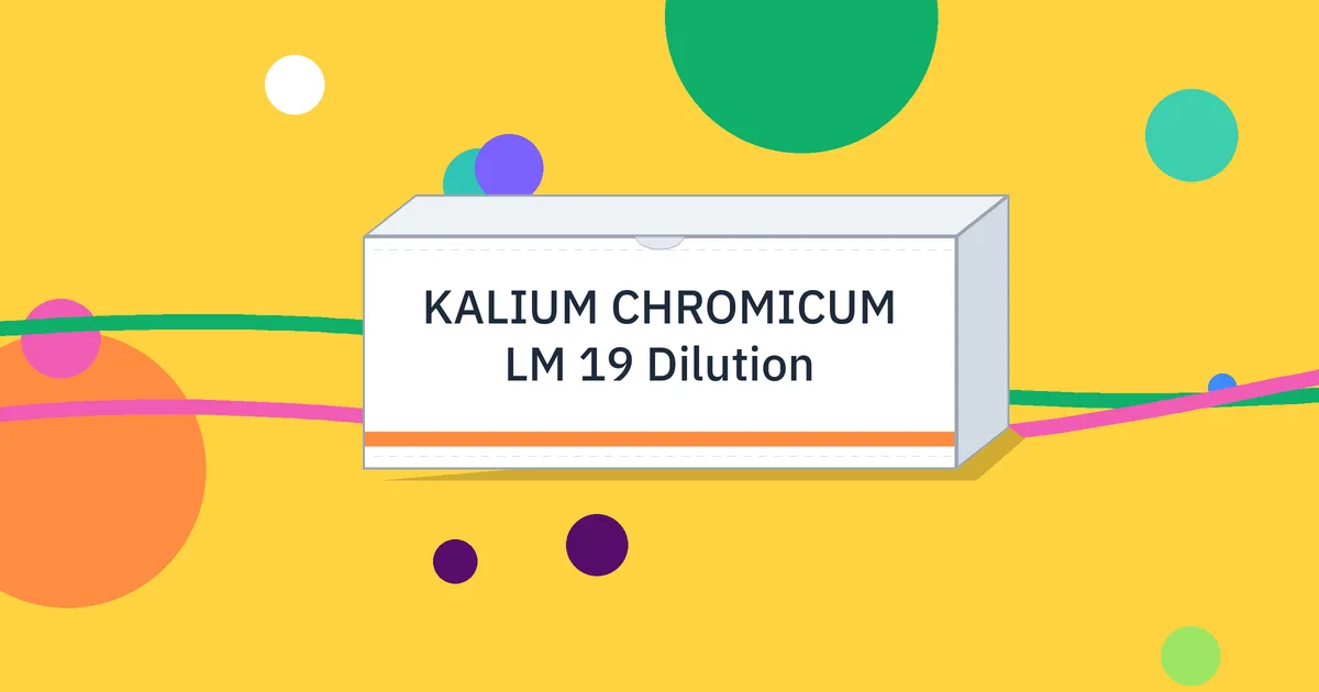 Symbolbild: Packung mit der Aufschrift KALIUM CHROMICUM LM 19 Dilution (PZN 12919286) – Verfügbarkeit und Bezug in Apotheken in Frankfurt am Main