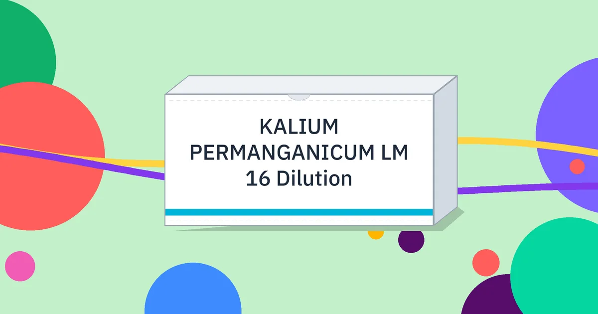 Symbolbild: Packung mit der Aufschrift KALIUM PERMANGANICUM LM 16 Dilution (PZN 12924175) – Verfügbarkeit und Bezug in Apotheken in Frankfurt am Main