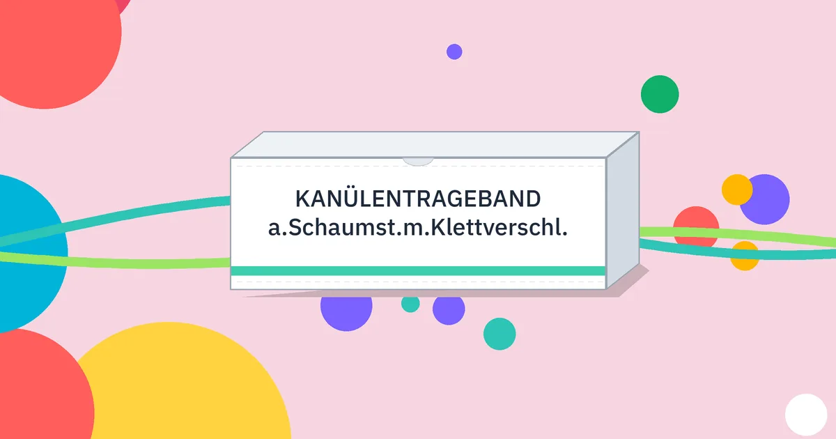 Symbolbild: Packung mit der Aufschrift KANÜLENTRAGEBAND a.Schaumst.m.Klettverschl. (PZN 00500760) – Verfügbarkeit und Bezug in Apotheken in Frankfurt am Main