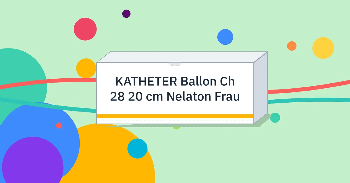 Symbolbild: Packung mit der Aufschrift KATHETER Ballon Ch 28 20 cm Nelaton Frau (PZN 01966029) – Verfügbarkeit und Bezug in Apotheken in Frankfurt am Main