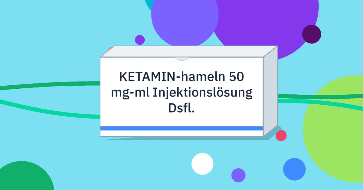Symbolbild: Packung mit der Aufschrift KETAMIN-hameln 50 mg-ml Injektionslösung Dsfl. (PZN 03760898) – Verfügbarkeit und Bezug in Apotheken in Frankfurt am Main