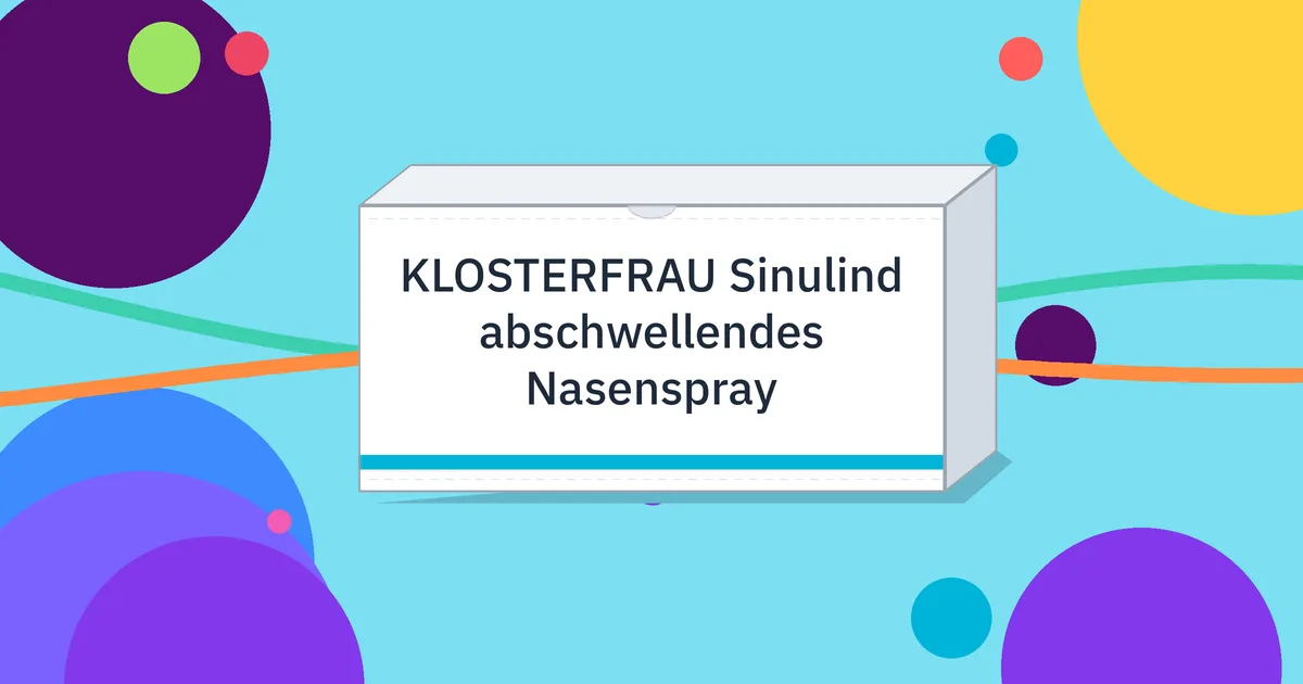Symbolbild: Packung mit der Aufschrift KLOSTERFRAU Sinulind abschwellendes Nasenspray (PZN 11155237) – Verfügbarkeit und Bezug in Apotheken in Frankfurt am Main
