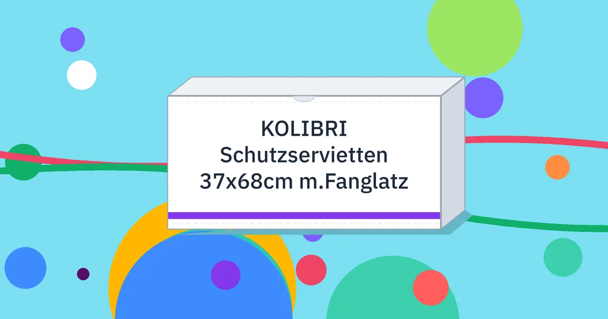 Symbolbild: Packung mit der Aufschrift KOLIBRI Schutzservietten 37x68cm m.Fanglatz (PZN 00012227) – Verfügbarkeit und Bezug in Apotheken in Frankfurt am Main