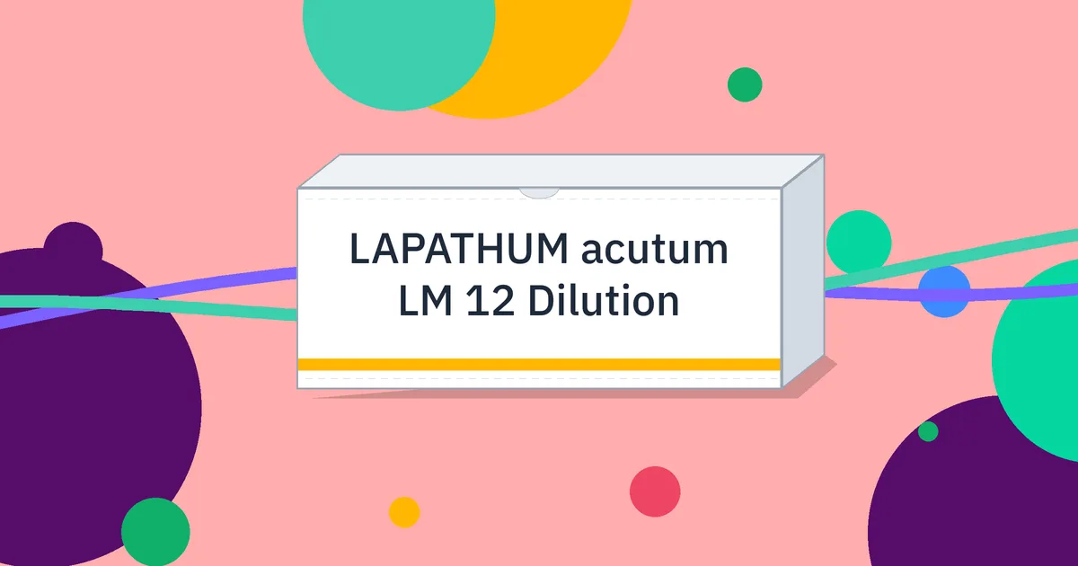 Symbolbild: Packung mit der Aufschrift LAPATHUM acutum LM 12 Dilution (PZN 13522680) – Verfügbarkeit und Bezug in Apotheken in Frankfurt am Main