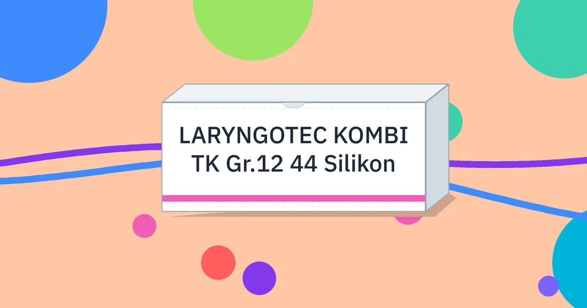 Symbolbild: Packung mit der Aufschrift LARYNGOTEC KOMBI TK Gr.12 44 Silikon (PZN 19185893) – Verfügbarkeit und Bezug in Apotheken in Frankfurt am Main