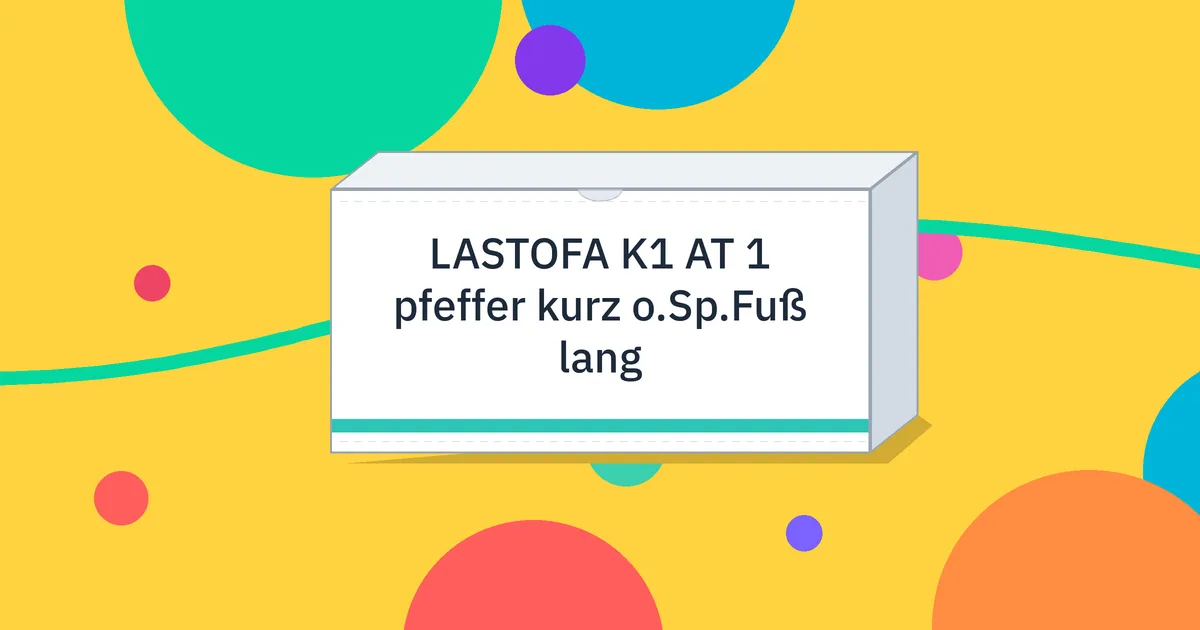 Symbolbild: Packung mit der Aufschrift LASTOFA K1 AT 1 pfeffer kurz o.Sp.Fuß lang (PZN 14150714) – Verfügbarkeit und Bezug in Apotheken in Frankfurt am Main