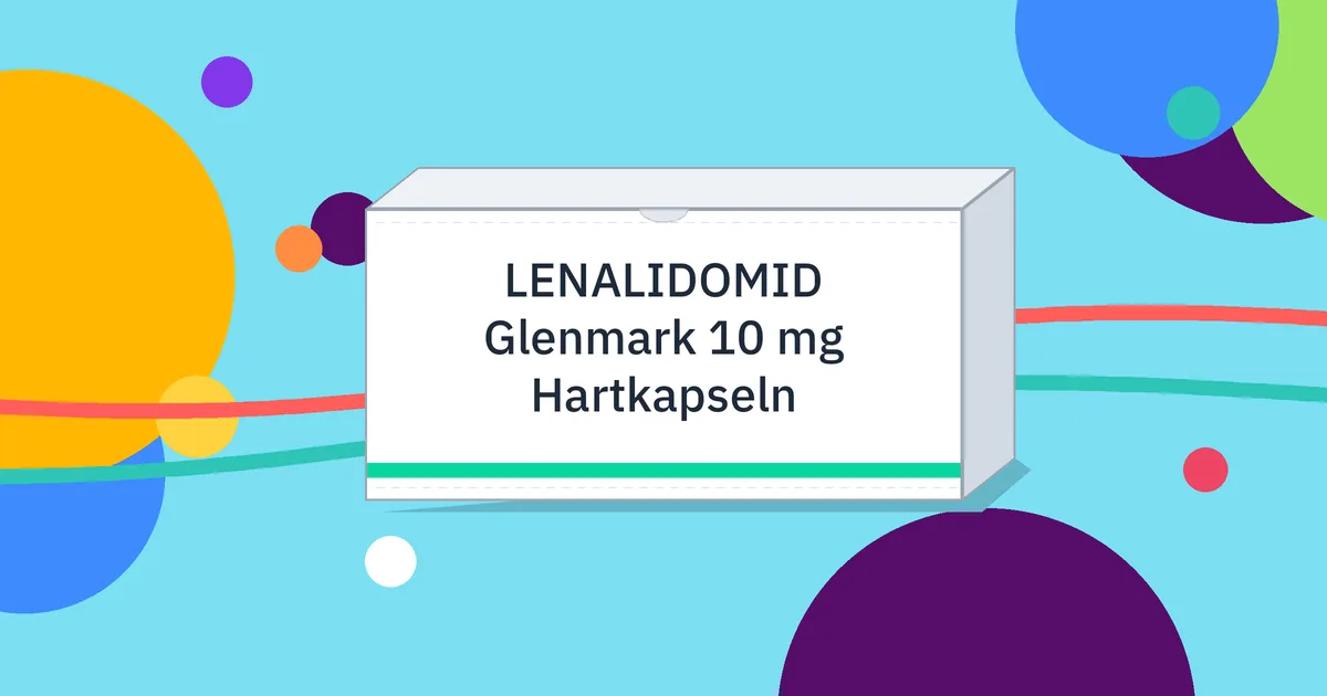 Symbolbild: Packung mit der Aufschrift LENALIDOMID Glenmark 10 mg Hartkapseln (PZN 17297984) – Verfügbarkeit und Bezug in Apotheken in Frankfurt am Main