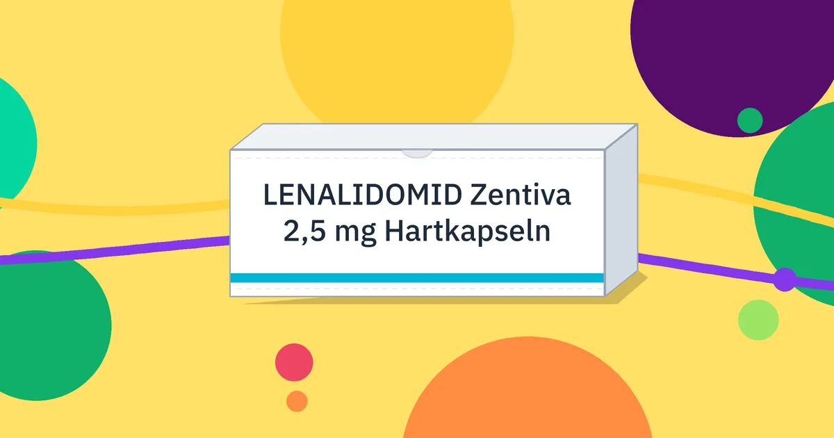 Symbolbild: Packung mit der Aufschrift LENALIDOMID Zentiva 2,5 mg Hartkapseln (PZN 17444089) – Verfügbarkeit und Bezug in Apotheken in Frankfurt am Main