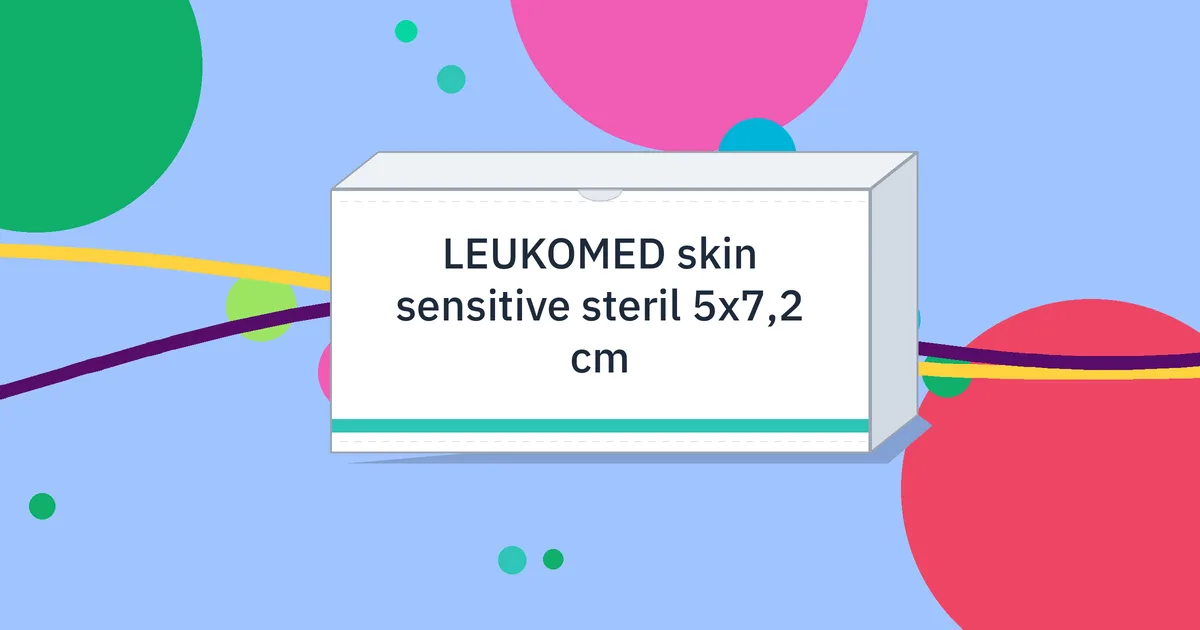 Symbolbild: Packung mit der Aufschrift LEUKOMED skin sensitive steril 5x7,2 cm (PZN 18913534) – Verfügbarkeit und Bezug in Apotheken in Frankfurt am Main