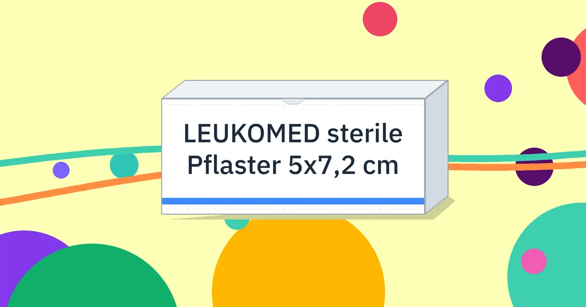 Symbolbild: Packung mit der Aufschrift LEUKOMED sterile Pflaster 5x7,2 cm (PZN 01050690) – Verfügbarkeit und Bezug in Apotheken in Frankfurt am Main