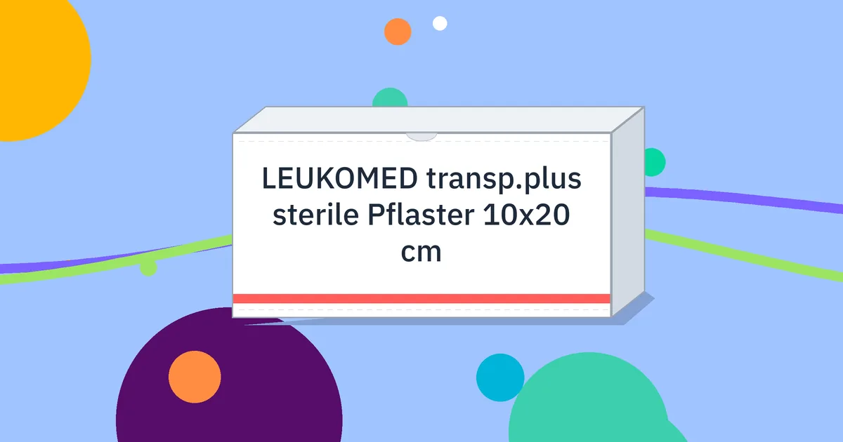 Symbolbild: Packung mit der Aufschrift LEUKOMED transp.plus sterile Pflaster 10x20 cm (PZN 16002188) – Verfügbarkeit und Bezug in Apotheken in Frankfurt am Main