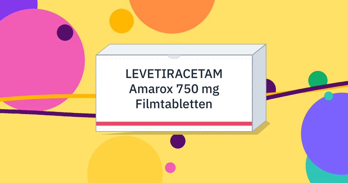 Symbolbild: Packung mit der Aufschrift LEVETIRACETAM Amarox 750 mg Filmtabletten (PZN 17852670) – Verfügbarkeit und Bezug in Apotheken in Frankfurt am Main