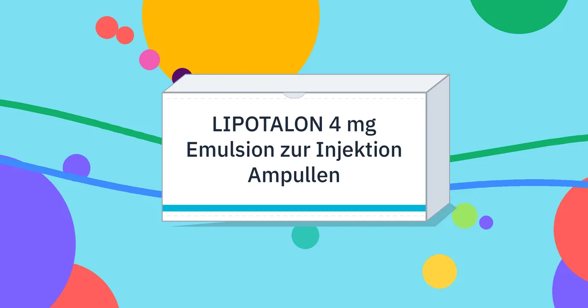 Symbolbild: Packung mit der Aufschrift LIPOTALON 4 mg Emulsion zur Injektion Ampullen (PZN 04318503) – Verfügbarkeit und Bezug in Apotheken in Frankfurt am Main