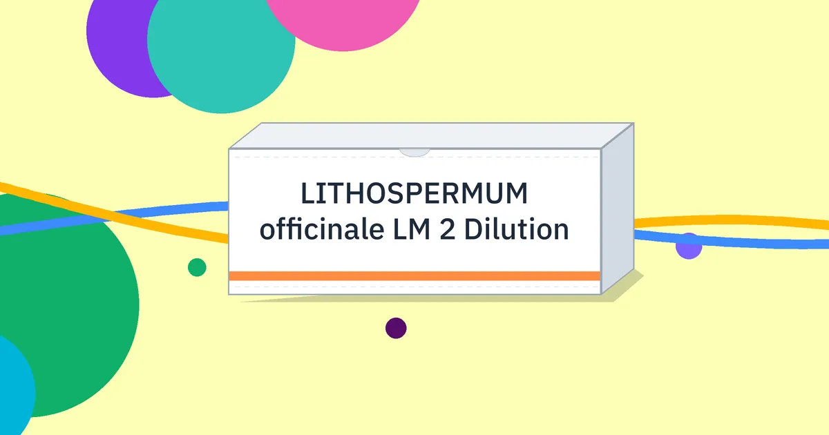Symbolbild: Packung mit der Aufschrift LITHOSPERMUM officinale LM 2 Dilution (PZN 13531868) – Verfügbarkeit und Bezug in Apotheken in Frankfurt am Main