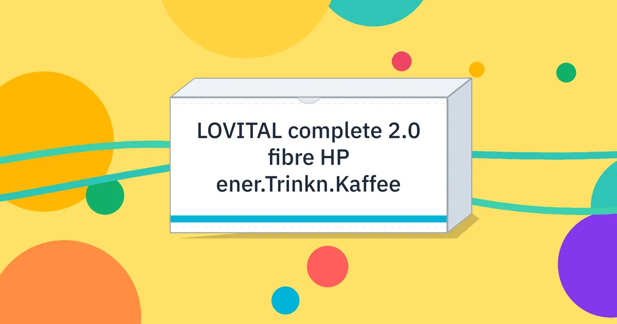 Symbolbild: Packung mit der Aufschrift LOVITAL complete 2.0 fibre HP ener.Trinkn.Kaffee (PZN 20629680) – Verfügbarkeit und Bezug in Apotheken in Frankfurt am Main