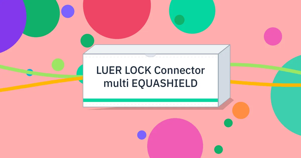 Symbolbild: Packung mit der Aufschrift LUER LOCK Connector multi EQUASHIELD (PZN 19948411) – Verfügbarkeit und Bezug in Apotheken in Frankfurt am Main