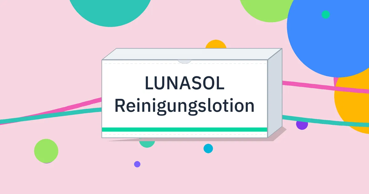Symbolbild: Packung mit der Aufschrift LUNASOL Reinigungslotion (PZN 19755178) – Verfügbarkeit und Bezug in Apotheken in Frankfurt am Main