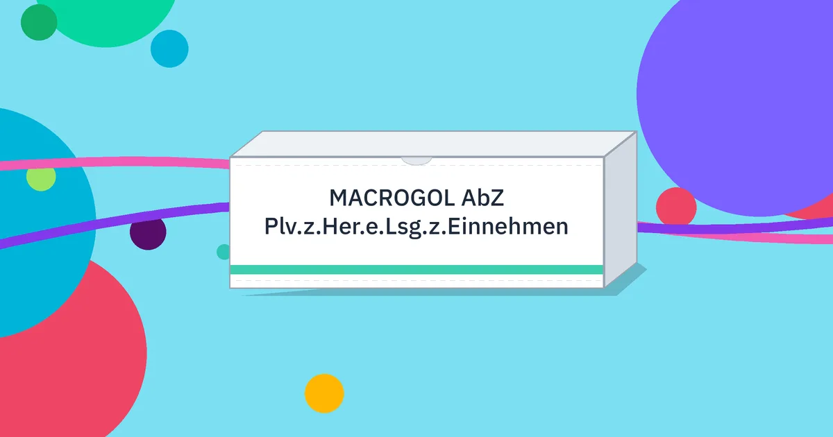 Symbolbild: Packung mit der Aufschrift MACROGOL AbZ Plv.z.Her.e.Lsg.z.Einnehmen (PZN 10398914) – Verfügbarkeit und Bezug in Apotheken in Frankfurt am Main