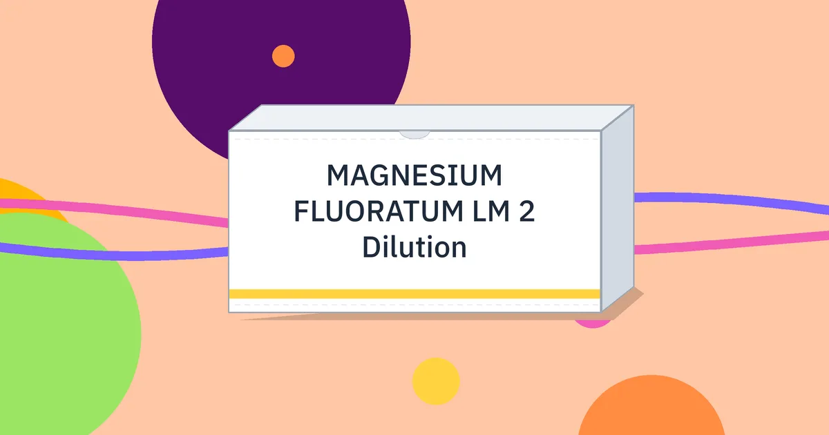 Symbolbild: Packung mit der Aufschrift MAGNESIUM FLUORATUM LM 2 Dilution (PZN 12937338) – Verfügbarkeit und Bezug in Apotheken in Frankfurt am Main