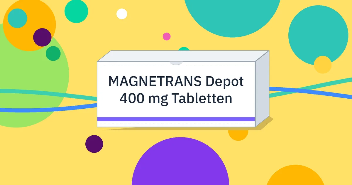 Symbolbild: Packung mit der Aufschrift MAGNETRANS Depot 400 mg Tabletten (PZN 17572628) – Verfügbarkeit und Bezug in Apotheken in Frankfurt am Main