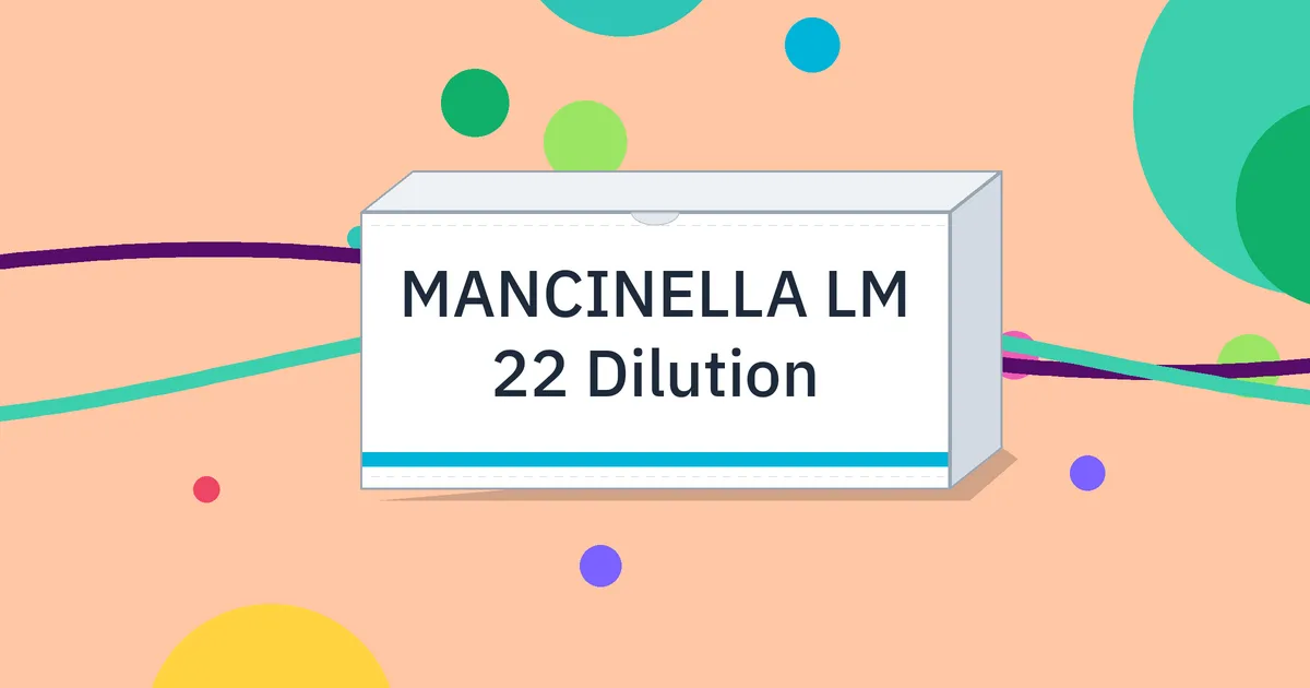Symbolbild: Packung mit der Aufschrift MANCINELLA LM 22 Dilution (PZN 13540933) – Verfügbarkeit und Bezug in Apotheken in Frankfurt am Main